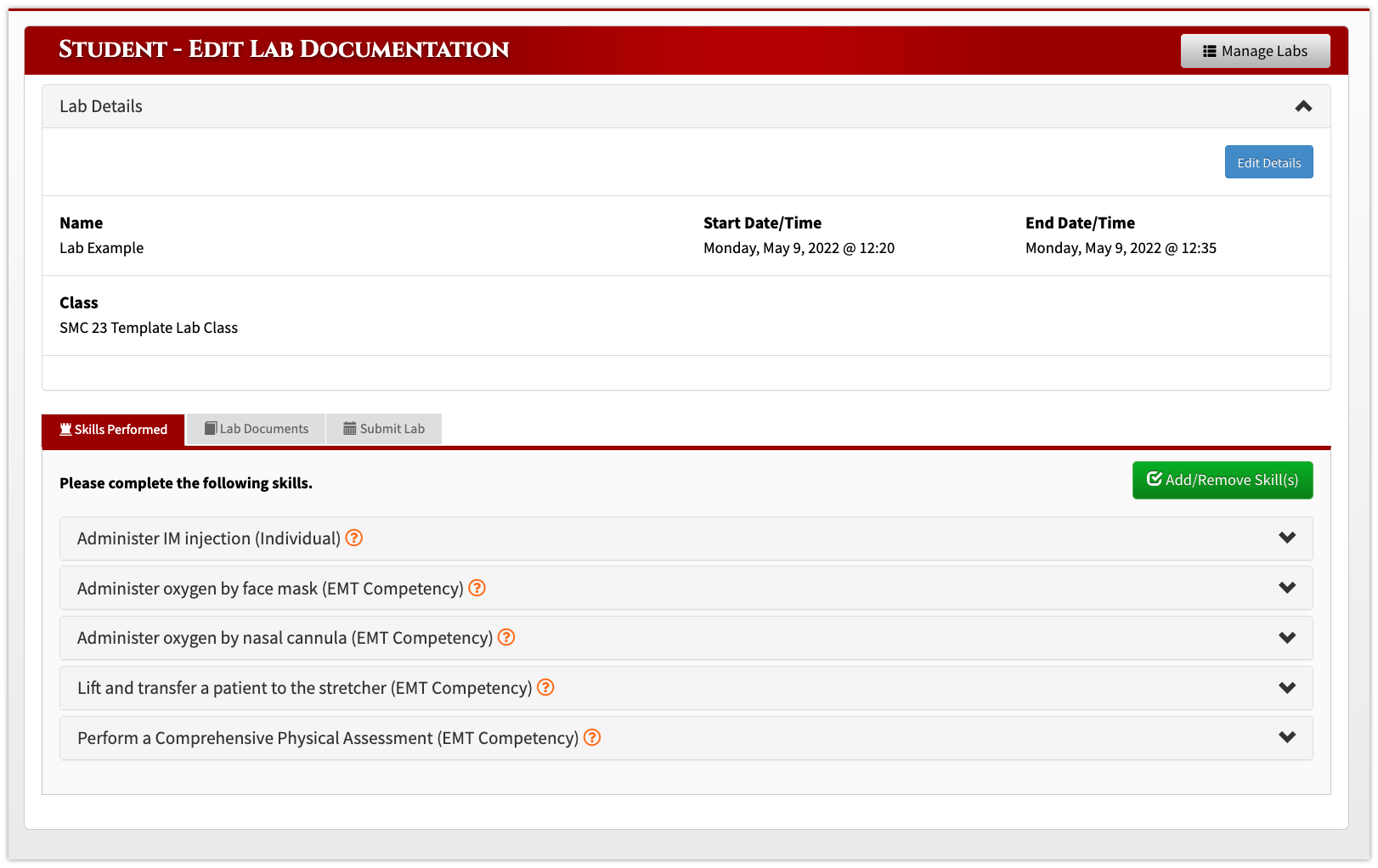 (Student) Manage Labs [EMS] – Platinum Education Knowledgebase