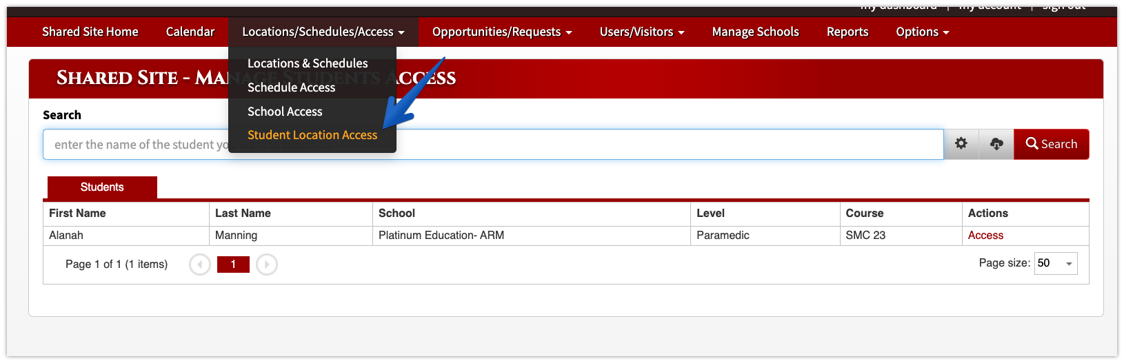 (Clinical Shared Site) Manage Students Access – Platinum Education ...