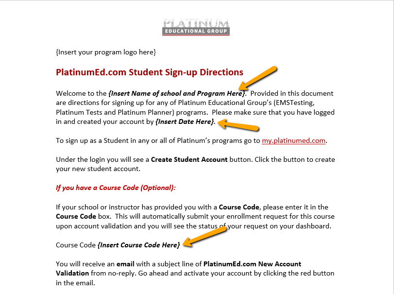 (School) Locating the Sign-Up Instructions Handout for Students ...