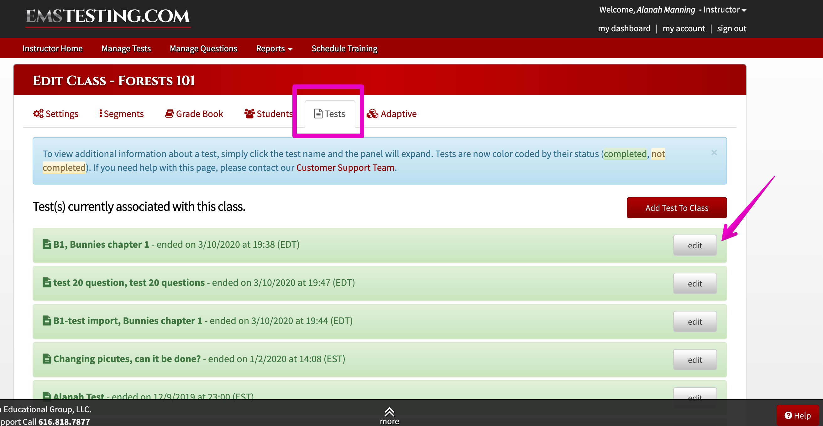(Instructor) Editing Test Settings [Testing] – Platinum Education ...