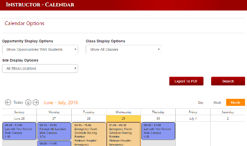 (Instructor) Calendar – Platinum Education Knowledgebase