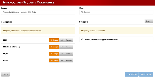 (Instructor) Manage Student Categories [EMS] – Platinum Education ...