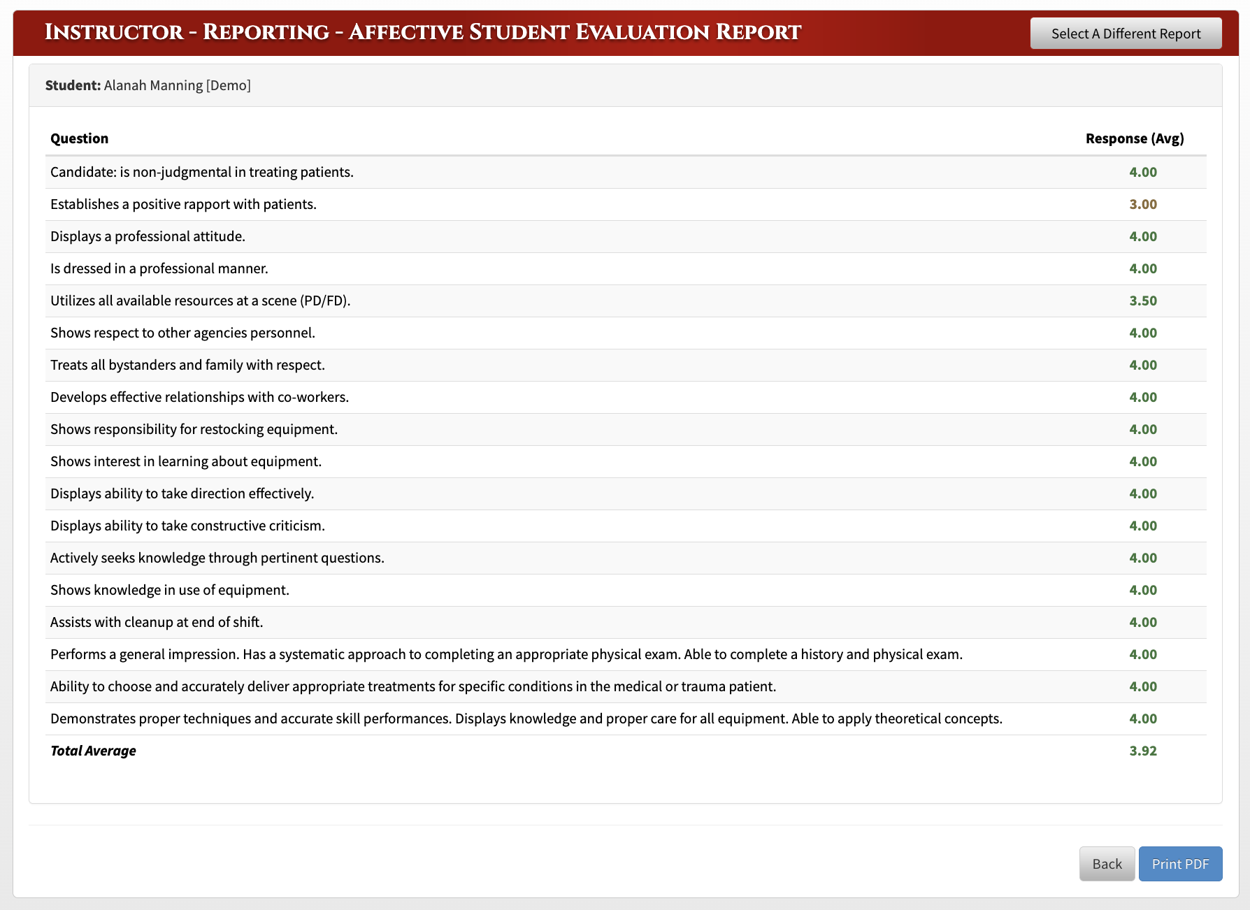 (Instructor) Affective Student Evaluation Report – Platinum Education ...