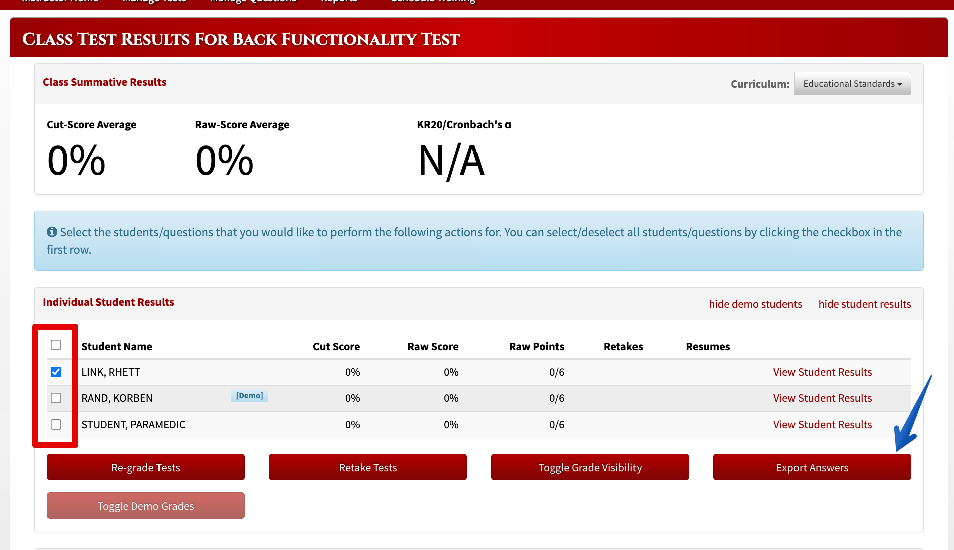 (Instructor) Exporting Student Test Results [Testing] – Platinum ...
