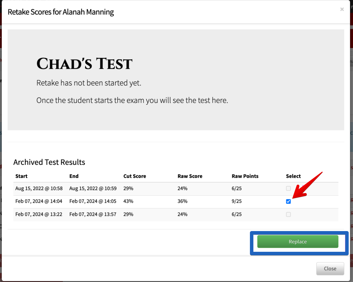 (Instructors) Assigning an Individual Retest, Allowing Retakes in the ...