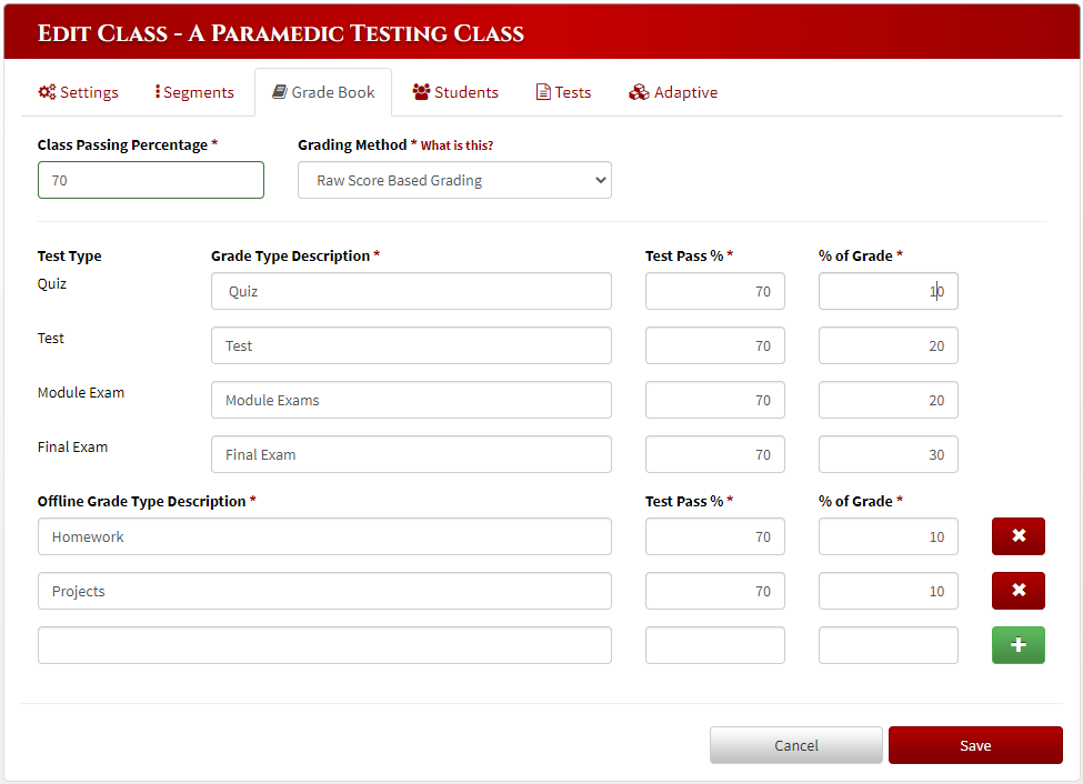(Instructor) Grade Type Descriptions – Platinum Education Knowledgebase