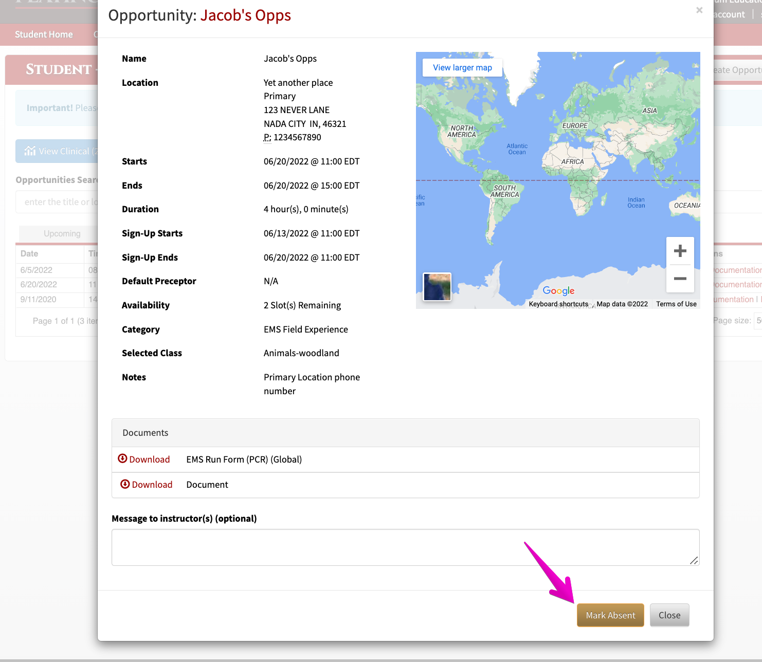 (Student) Requesting Removal or Marking Absent from an Opportunity ...