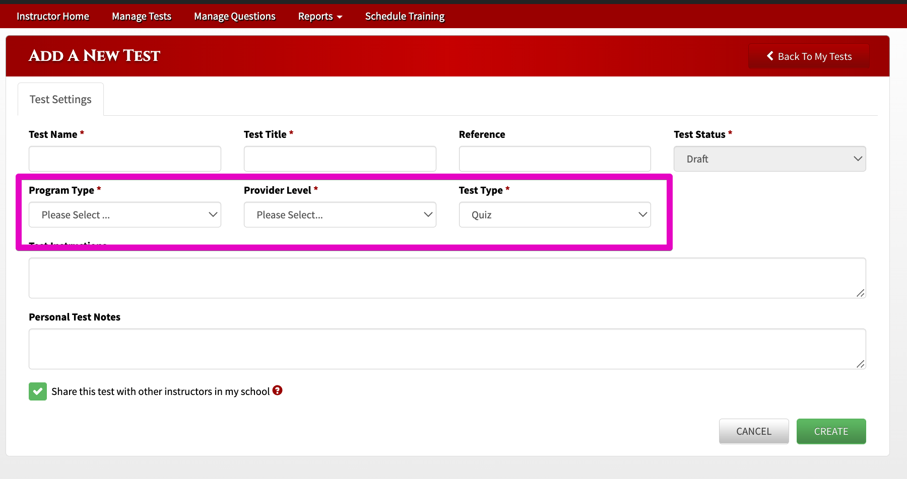 (Instructors) Adding a Shared Exam – Platinum Education Knowledgebase